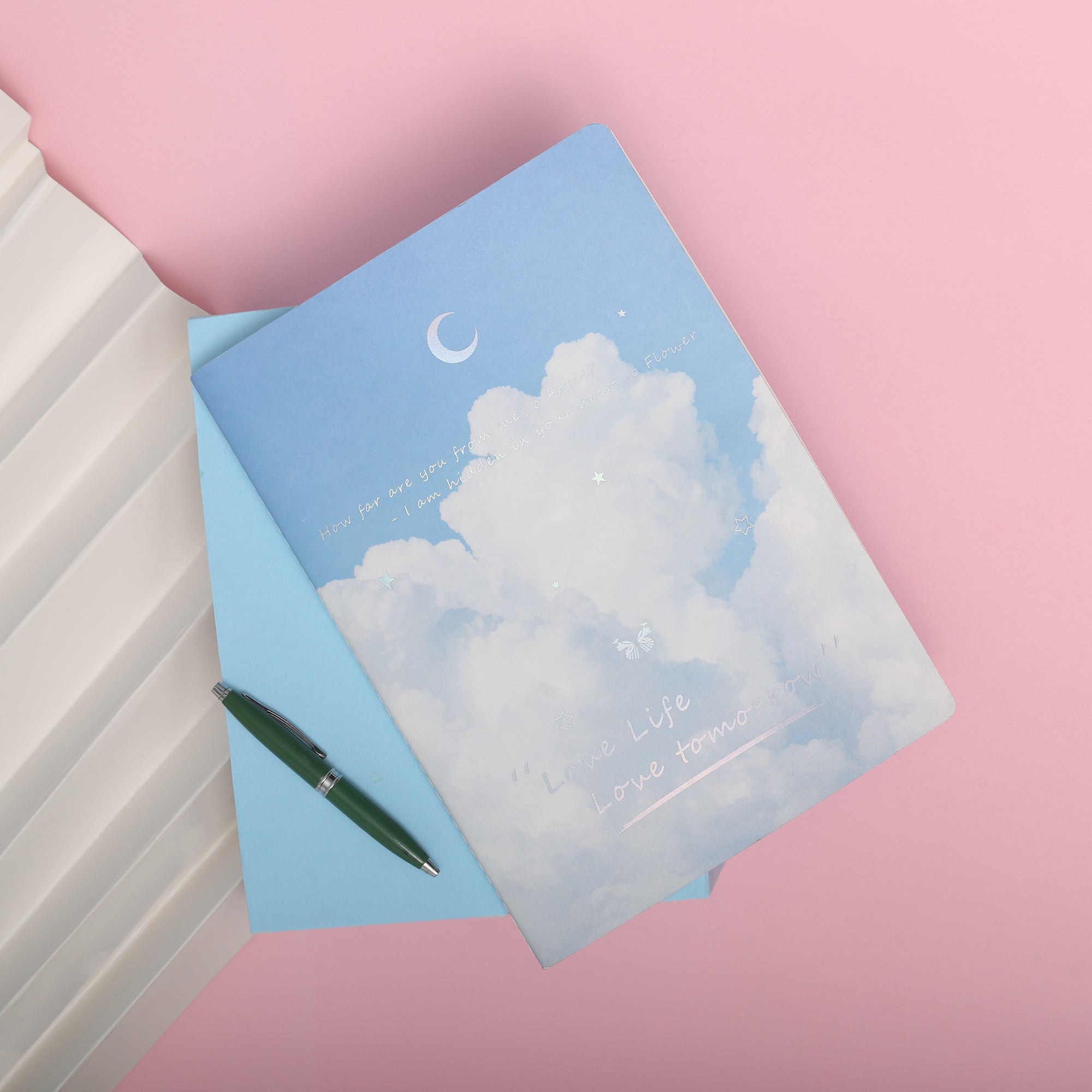 Sky and Cloud Notebook- Blue & White – Mumuso