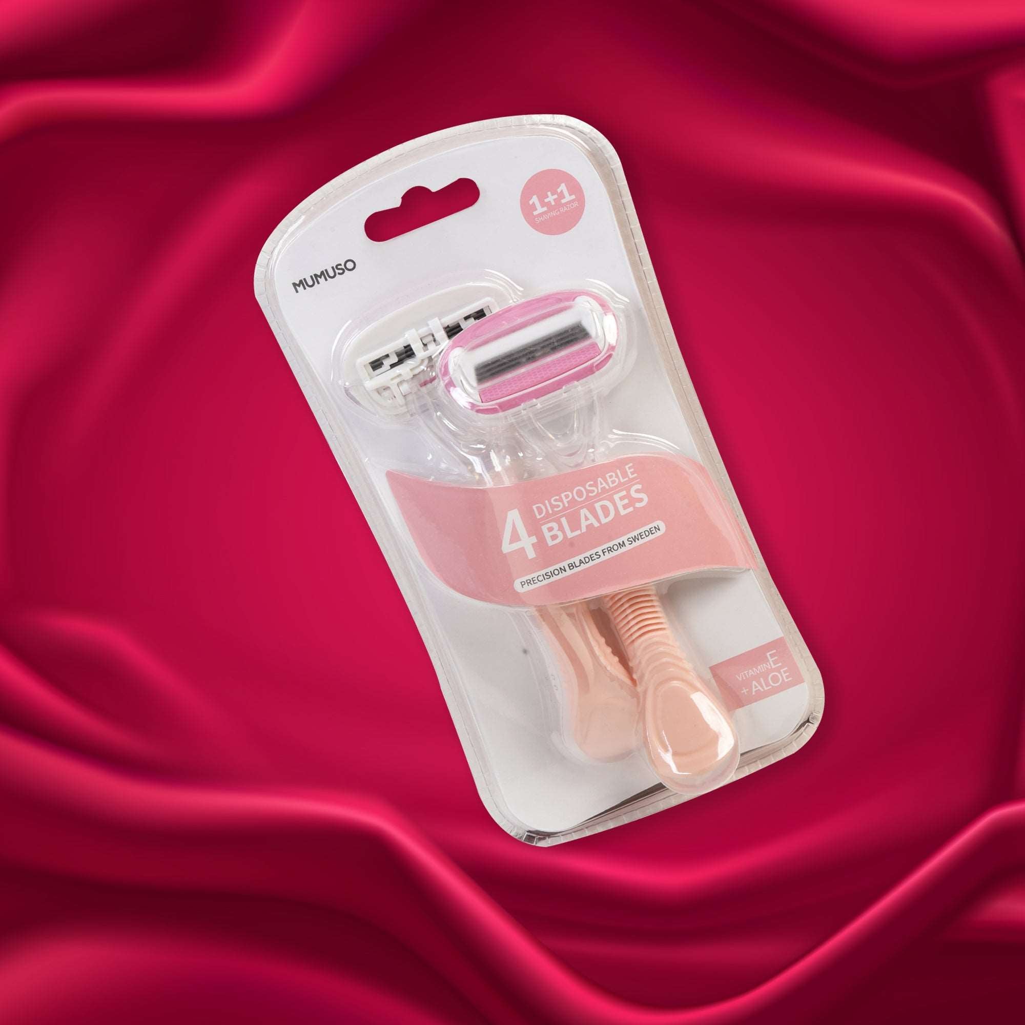 4-Blade Women's Shaving Razor - Pink – Mumuso
