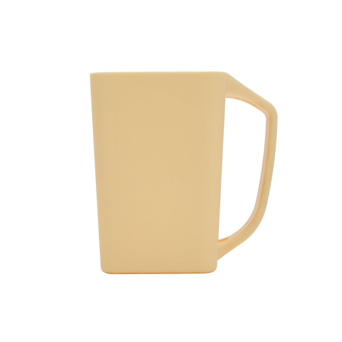 Sleek Light Yellow Square Plastic Cup with Handle- 420 ml – Mumuso
